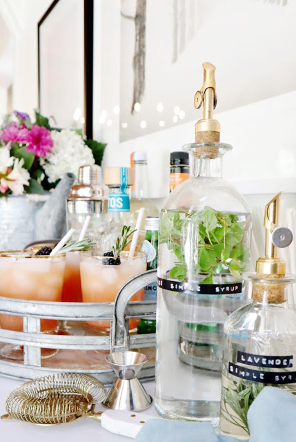 herb infused simple syrups & cocktail bar - My Sweet Savannah