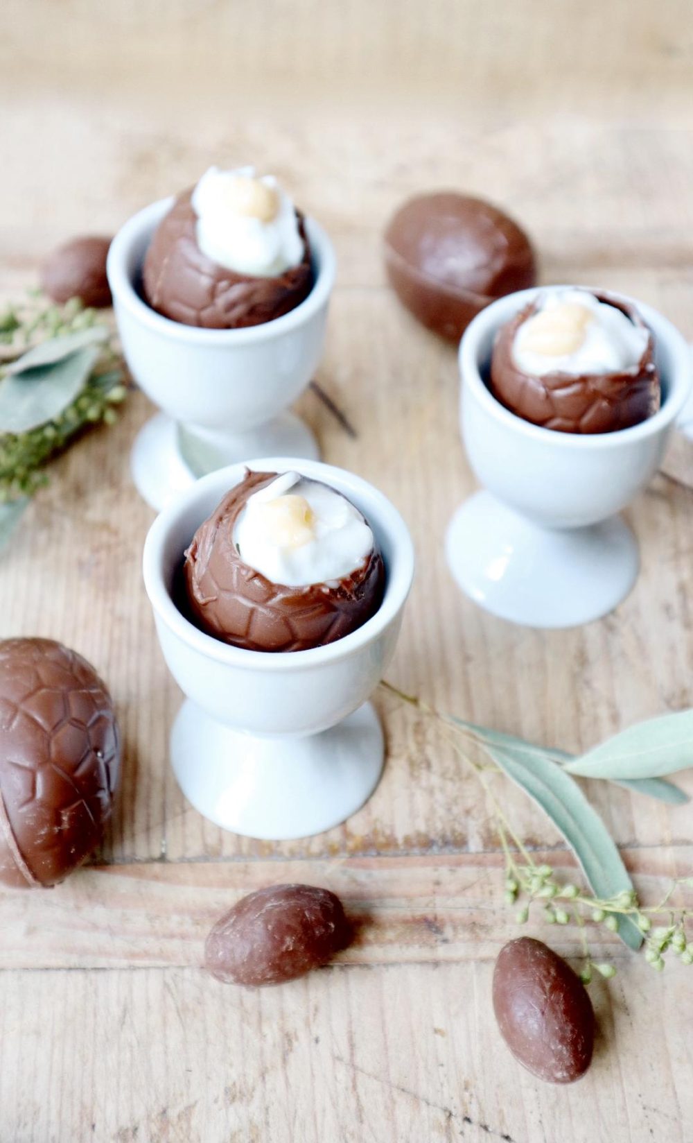 white chocolate Easter egg pudding cups - My Sweet Savannah