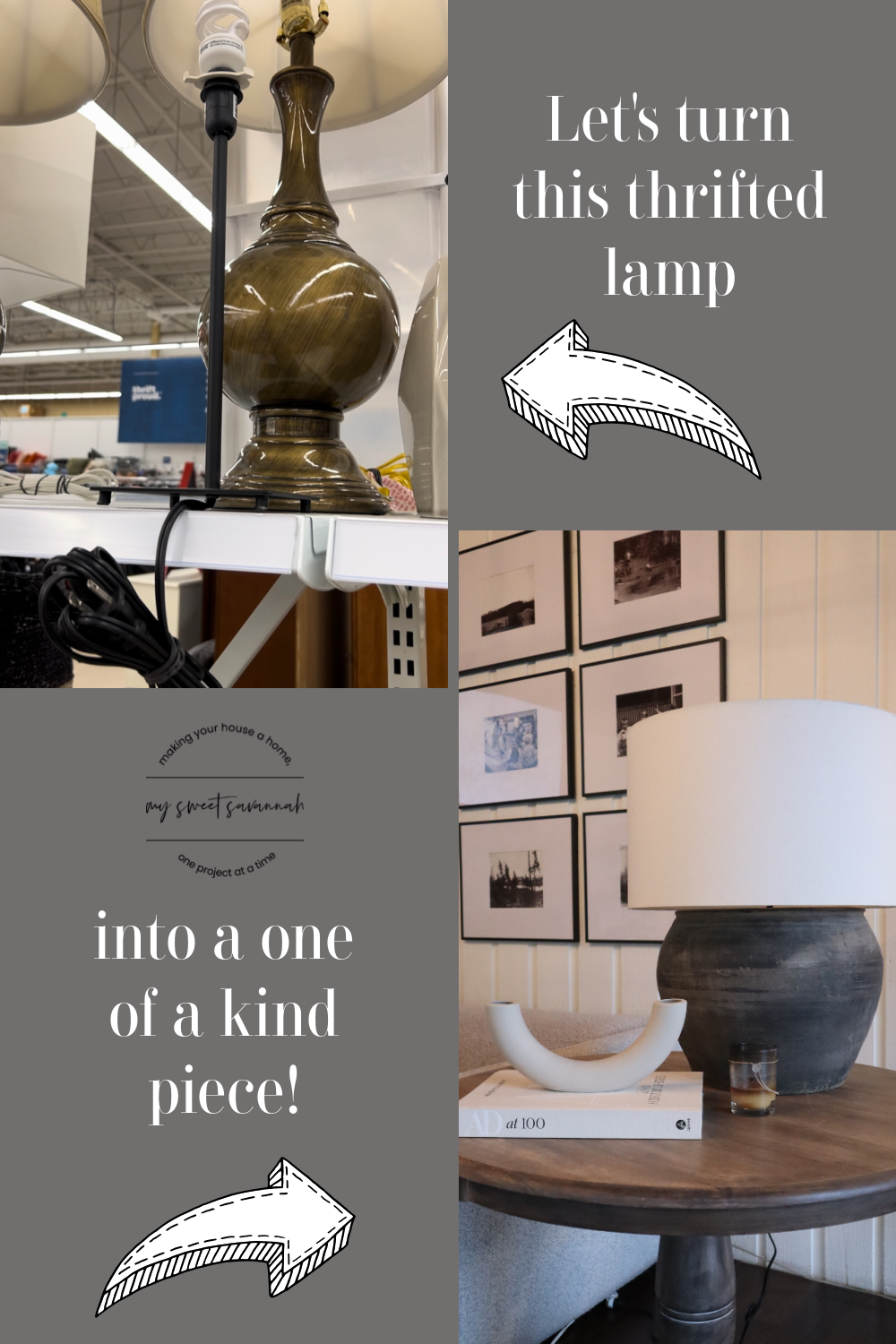 DIY custom lamp from thrifted find - My Sweet Savannah