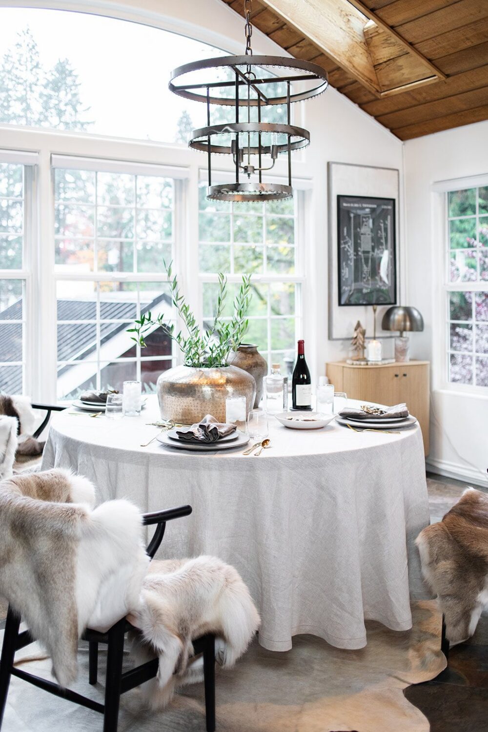 Rustic Holiday Table Setting in Warm Neutral Tones - My Sweet Savannah